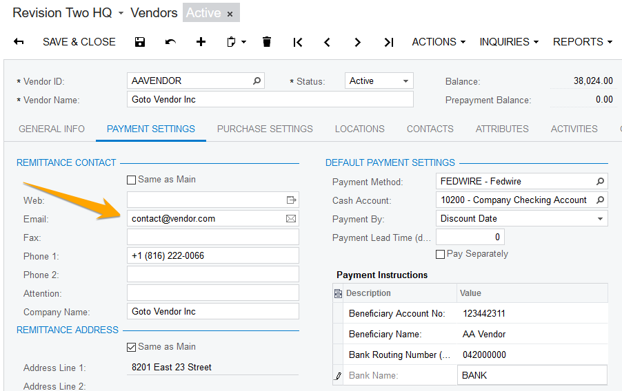 Emailing Vendor Remittances for AP ACH Payments in Acumatica – Martin ...
